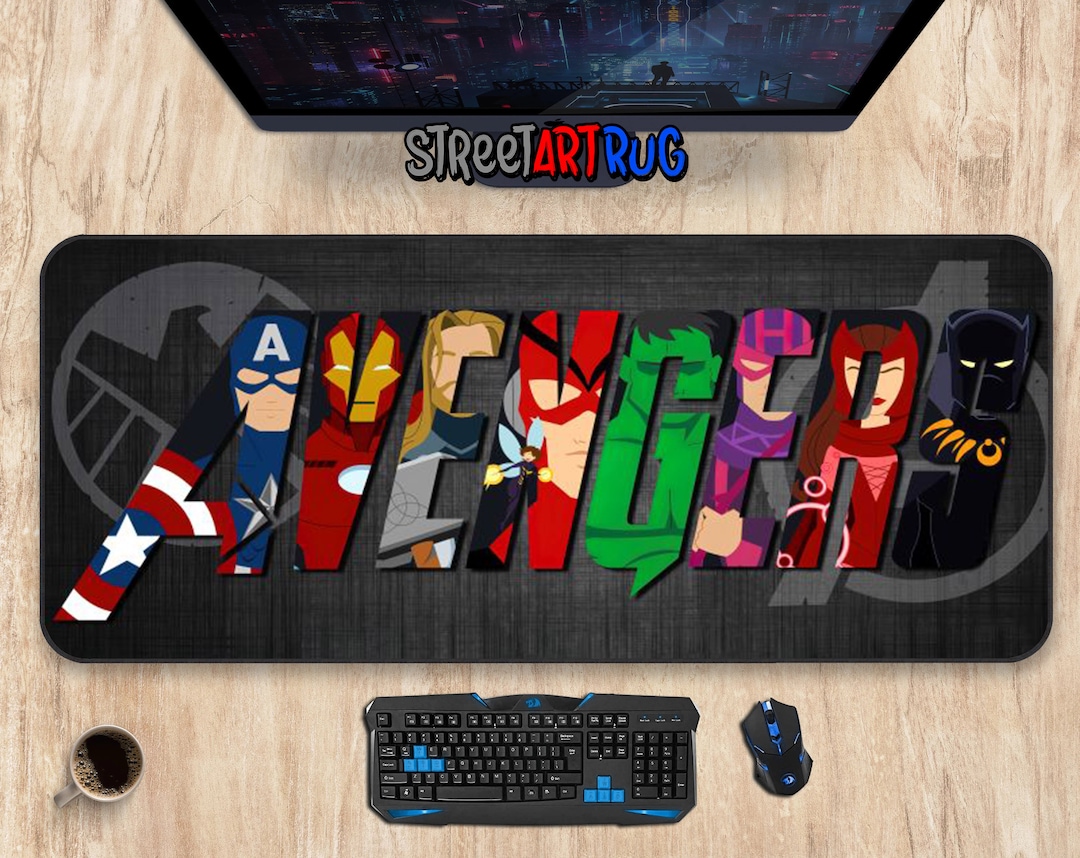 Avengers Desk Mat Marvel Large Mouse Pad Avengers Mouse Mat Superhero ...
