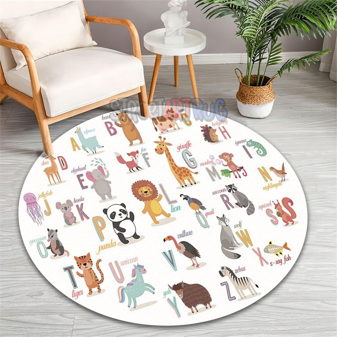 Zoo Animal Alphabet Rug, Educational ABC Toddler Mat - Etsy