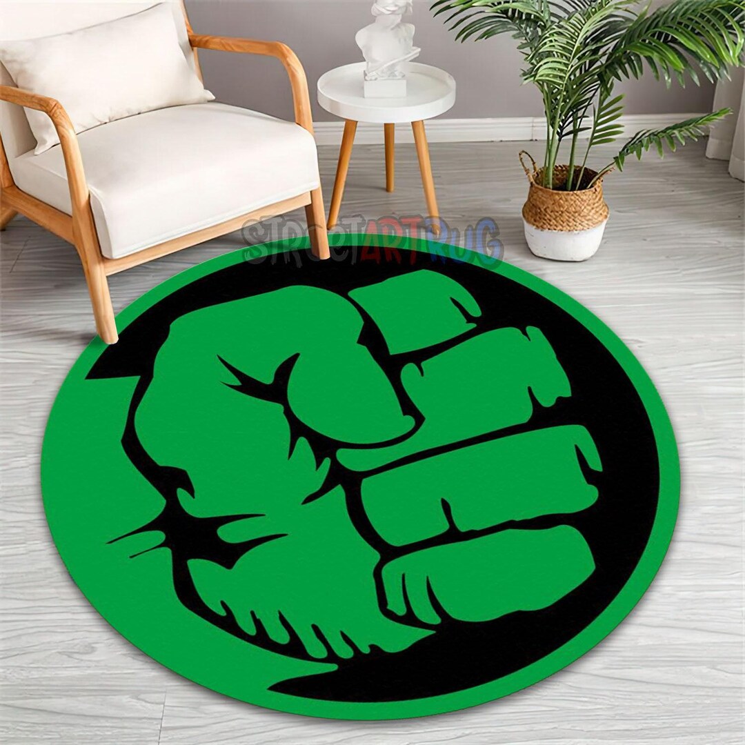 Hulk Symbol Rug, Green Superhero Nursery Decor - Etsy