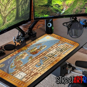 Retro Style Zelda Map Desk Mat, Gamer Room Laptop Student Desk Mat ...