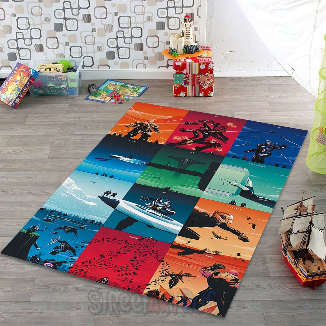 Avengers Character Rug, Marvel Carpet, Children Room Mat, Superhero ...