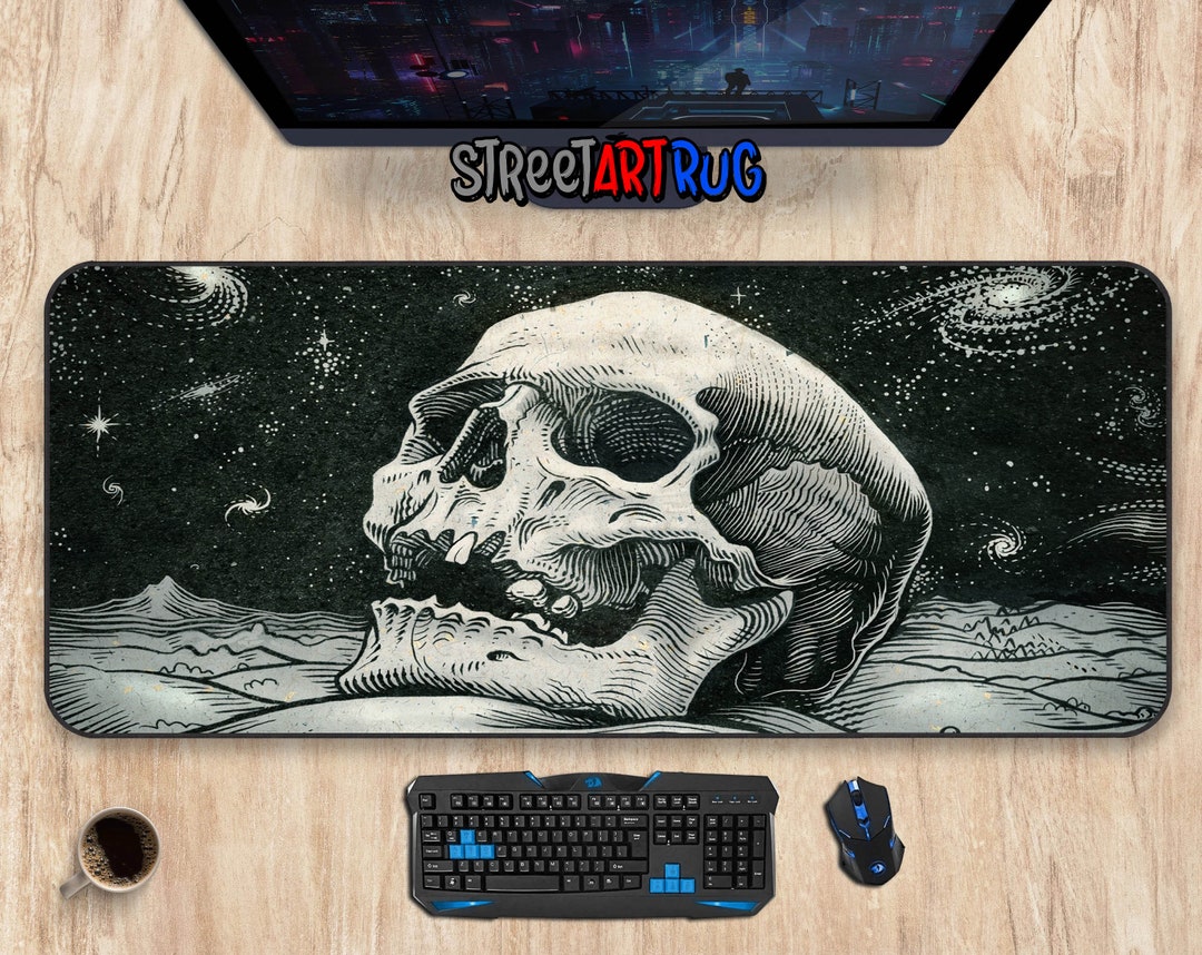 Black Skull Themed Desk Mat Horror Decor Gothic Mouse Pad - Etsy