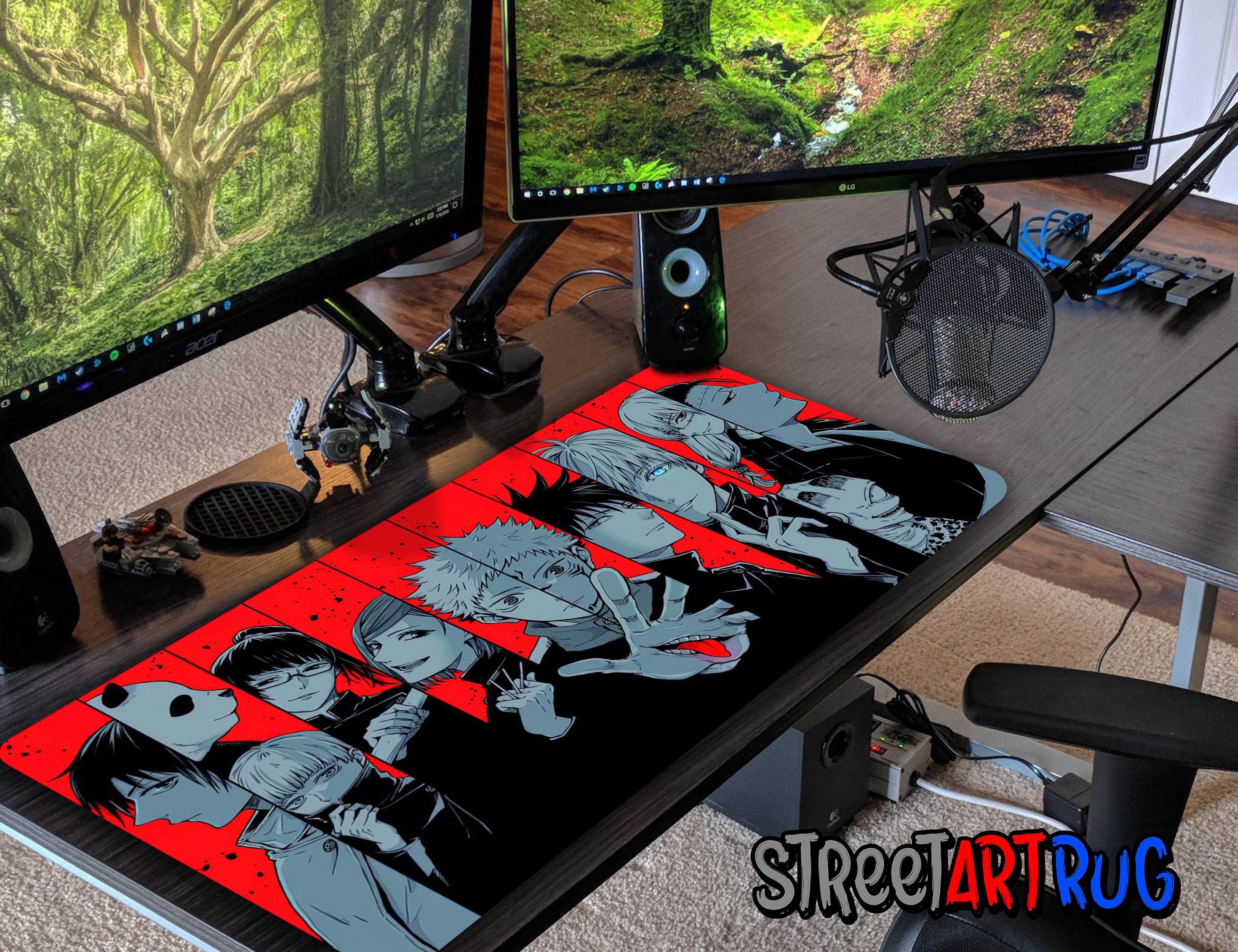 Popular Anime Characters Collage Desk Mat Large Size Anime Mouse Pad ...