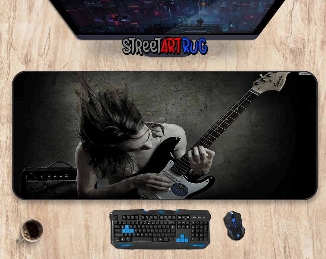 Electric Guitar Desk Mat, Music Desk Mat, Rock and Roll Mouse Pad ...