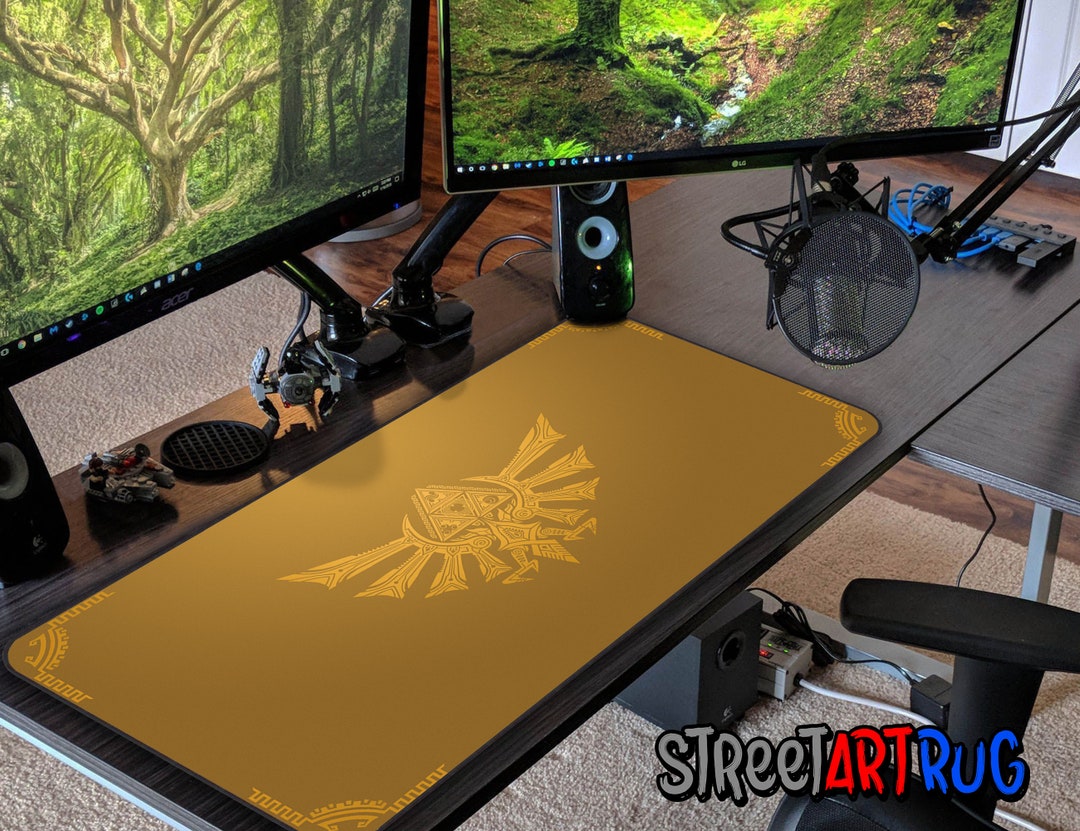 Zelda Symbol Desk Pad, Game Decor, Gaming Mouse Mat, Zelda Art Mousepad ...