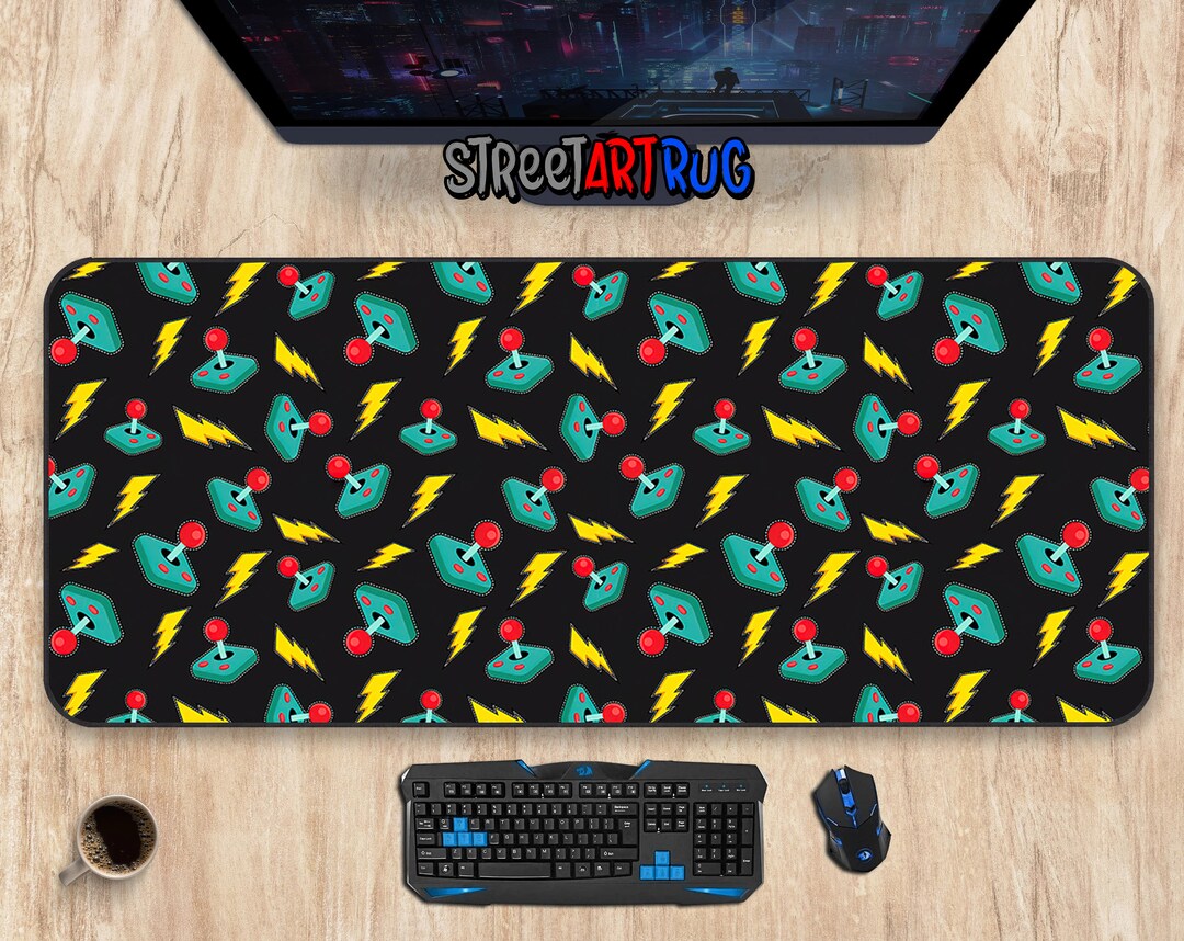 Arcade Desk Mat, Retro Office Desk Decor, Game Mouse Mat, Video Game ...