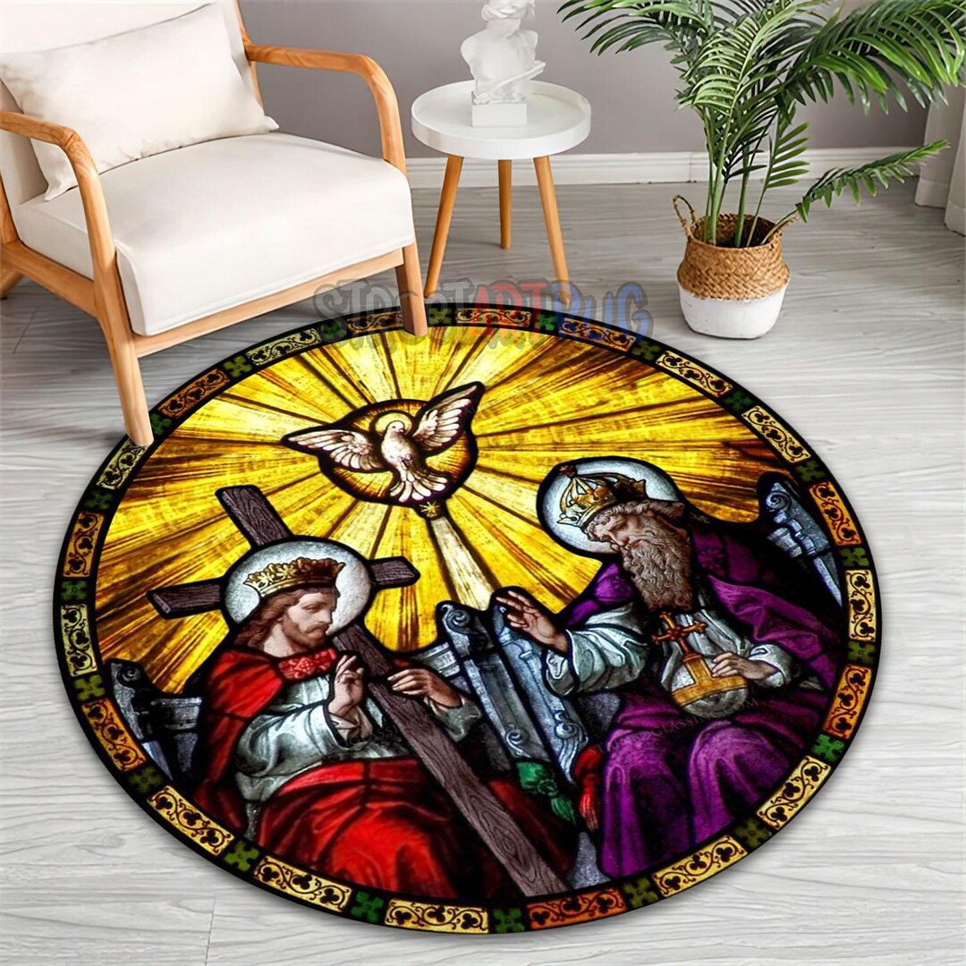 Jesus and Apostle Rug, Sign of the Cross Rug, Church Carpet, Christian ...