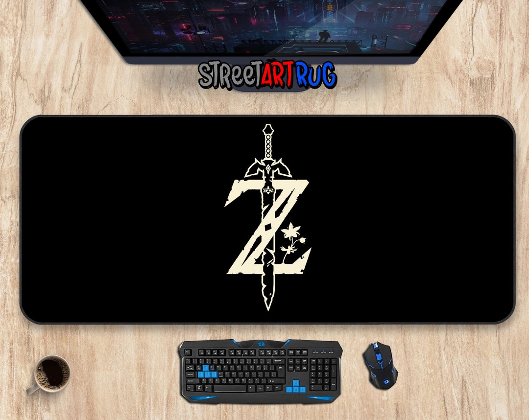 Black and White Zelda Logo Symbol Desk Mat, the Legend of Zelda Mouse ...