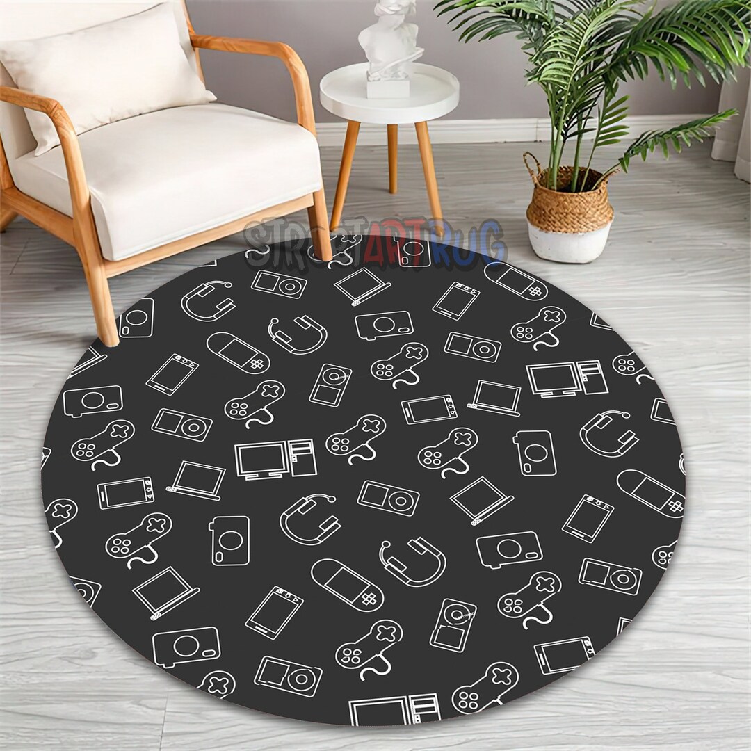 Arcade Game Rug, Game Controller Carpet, Gaming Chair Mat, Nostalgic ...