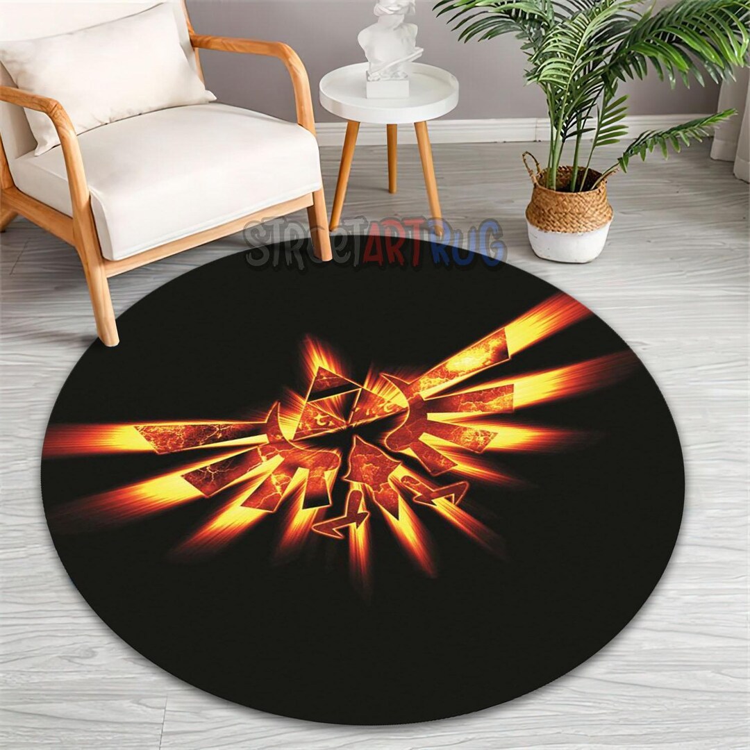 Zelda Symbol Round Rug: Video Game Room Decor - Etsy