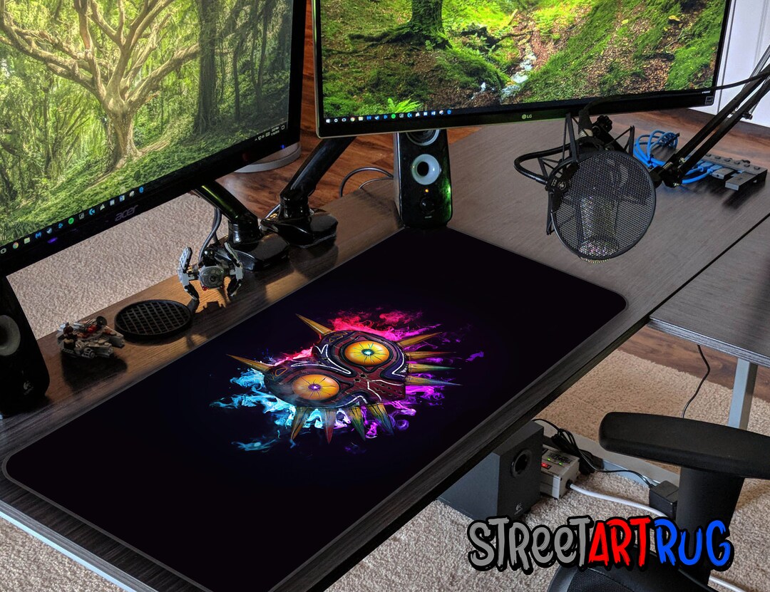Legend of Zelda Majora’s Desk Mat, Zelda Colorful Mouse Mat, Black ...