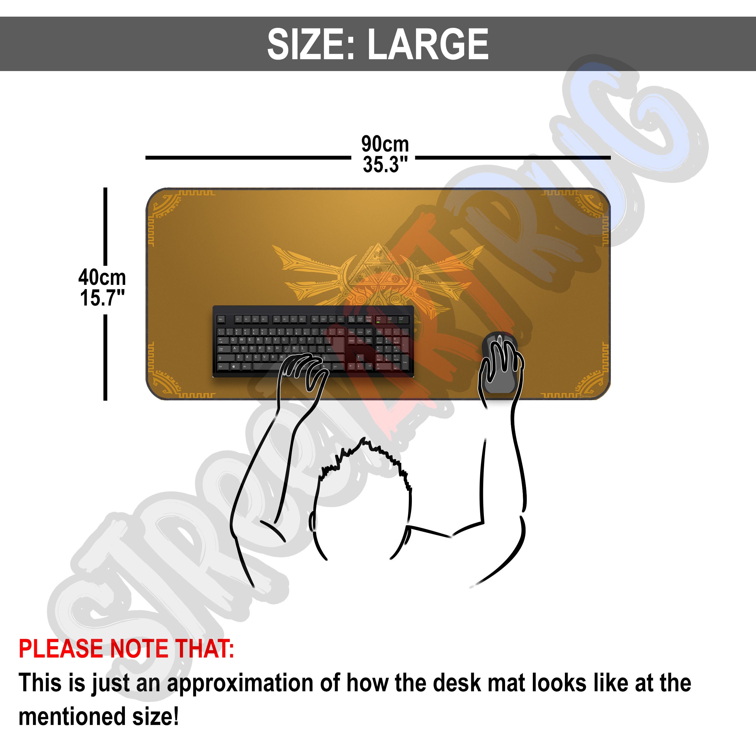 Zelda Symbol Desk Pad, Game Decor, Gaming Mouse Mat, Zelda Art Mousepad ...