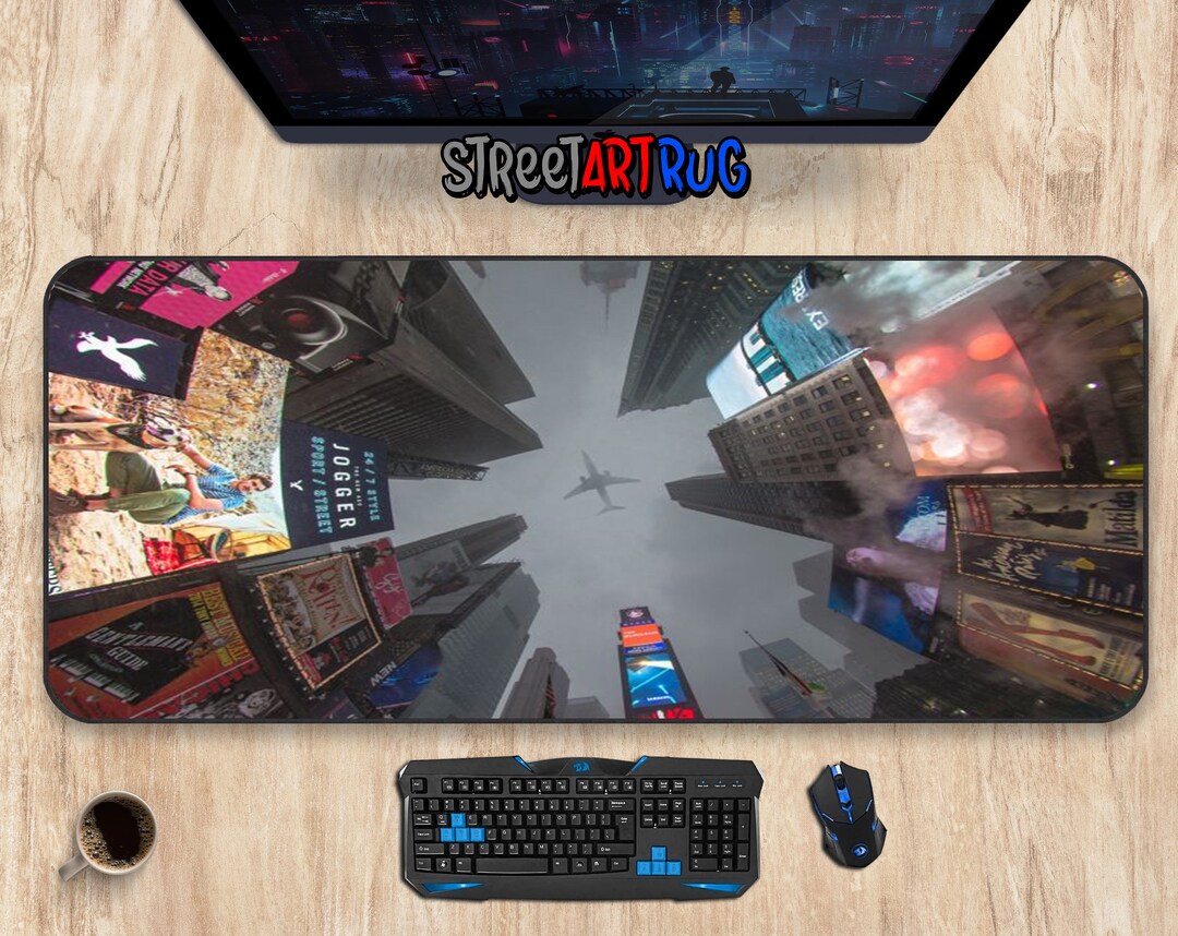 New York City Themed 3D Desk Mat, Time Square Desk Mat, Skyscraper ...