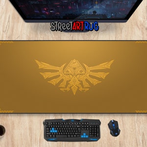 Zelda Symbol Desk Pad, Game Decor, Gaming Mouse Mat, Zelda Art Mousepad ...