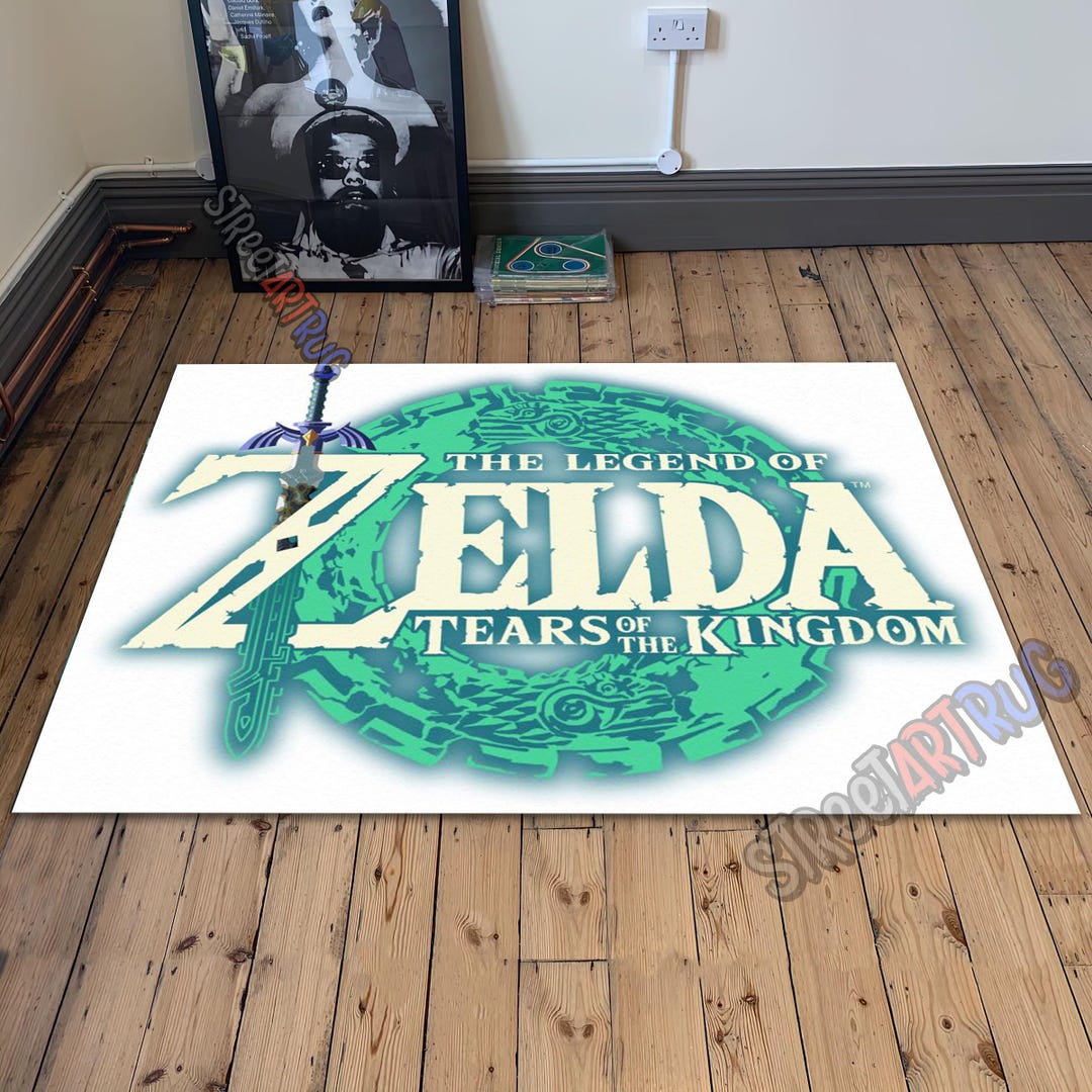 Zelda Text Rug, Game Room Mat, Zelda Fan Decor, Video Game Carpet ...