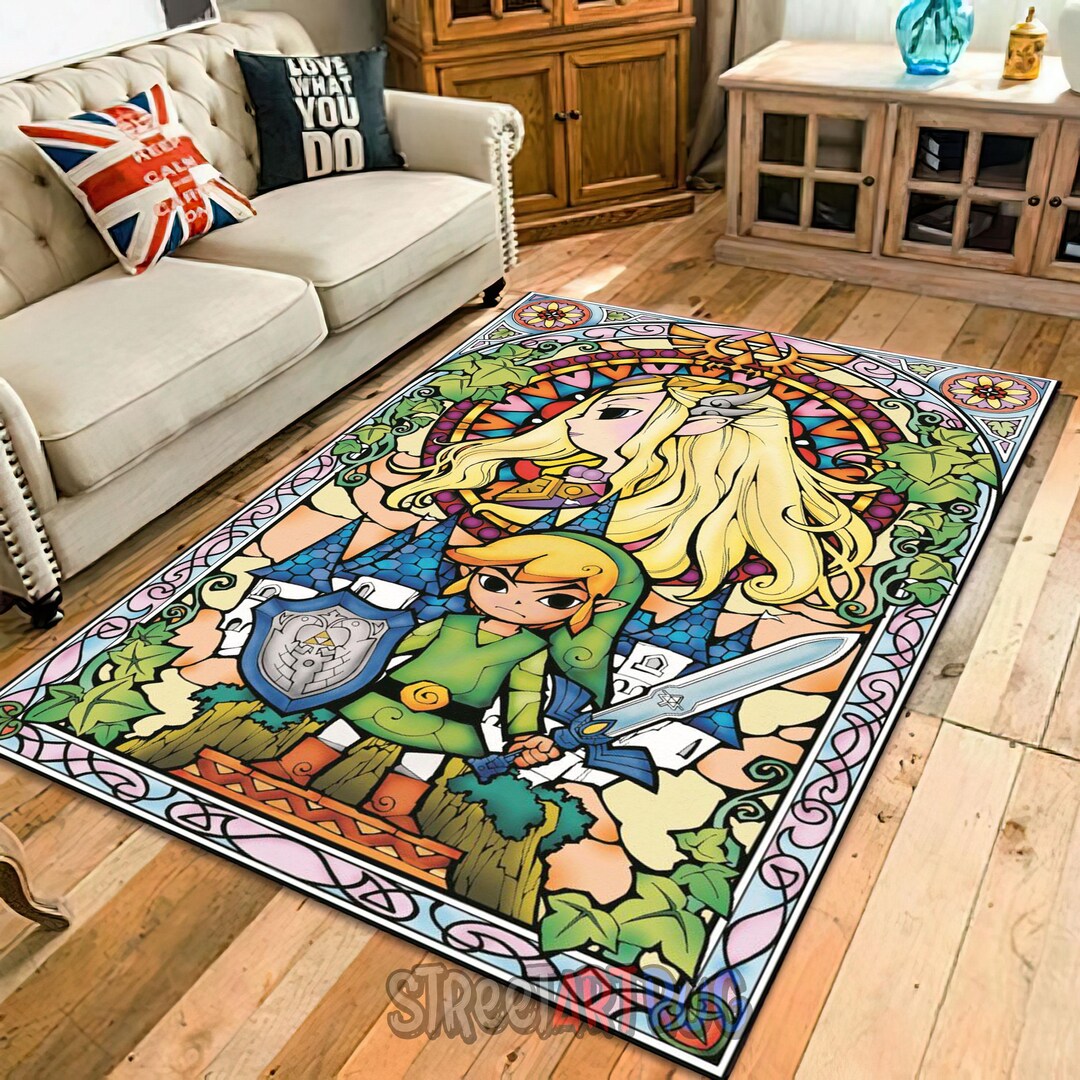 Zelda Charecter Game Rug, Princess Zelda Carpet, Game Room Mat, Video ...