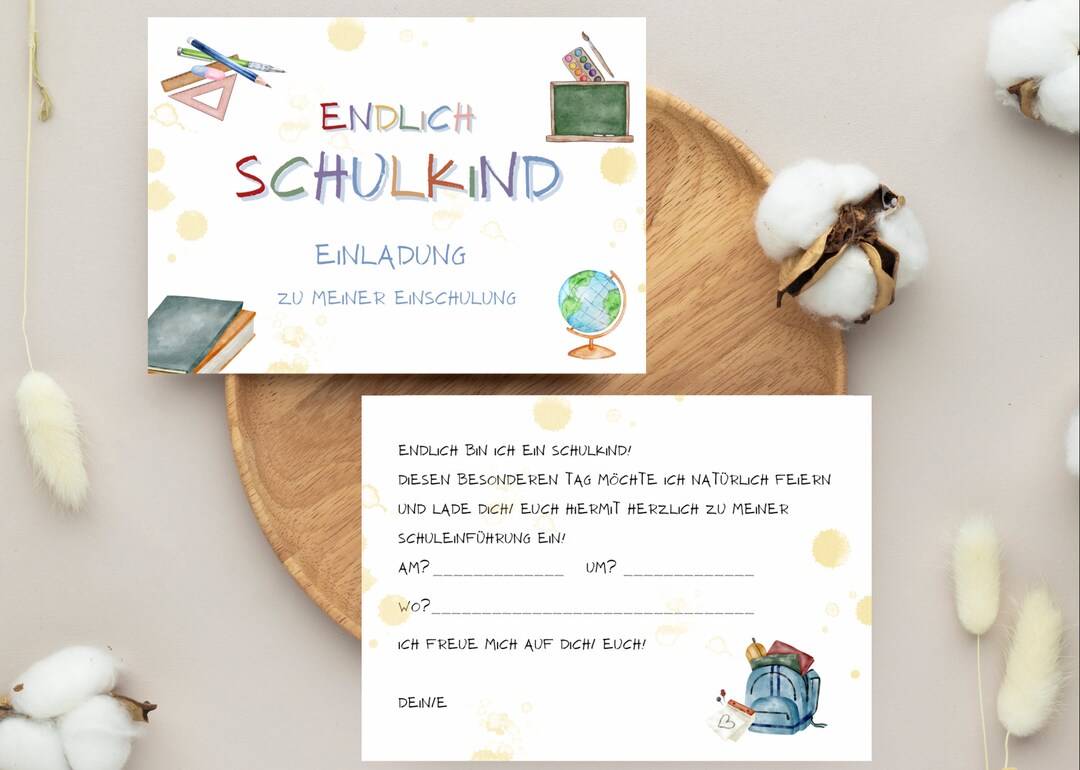 School Enrollment Invitation Card School Introduction - Etsy