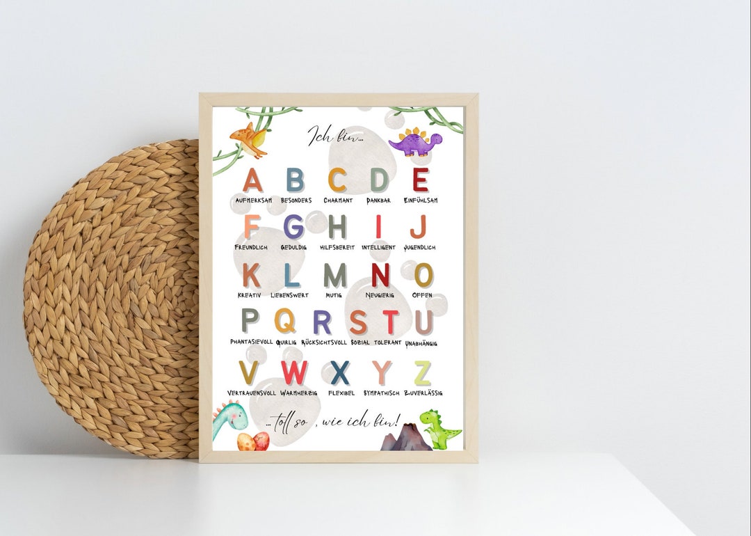 ABC Encouragement Poster for Kids Reinforcement Affirmations Positive ...