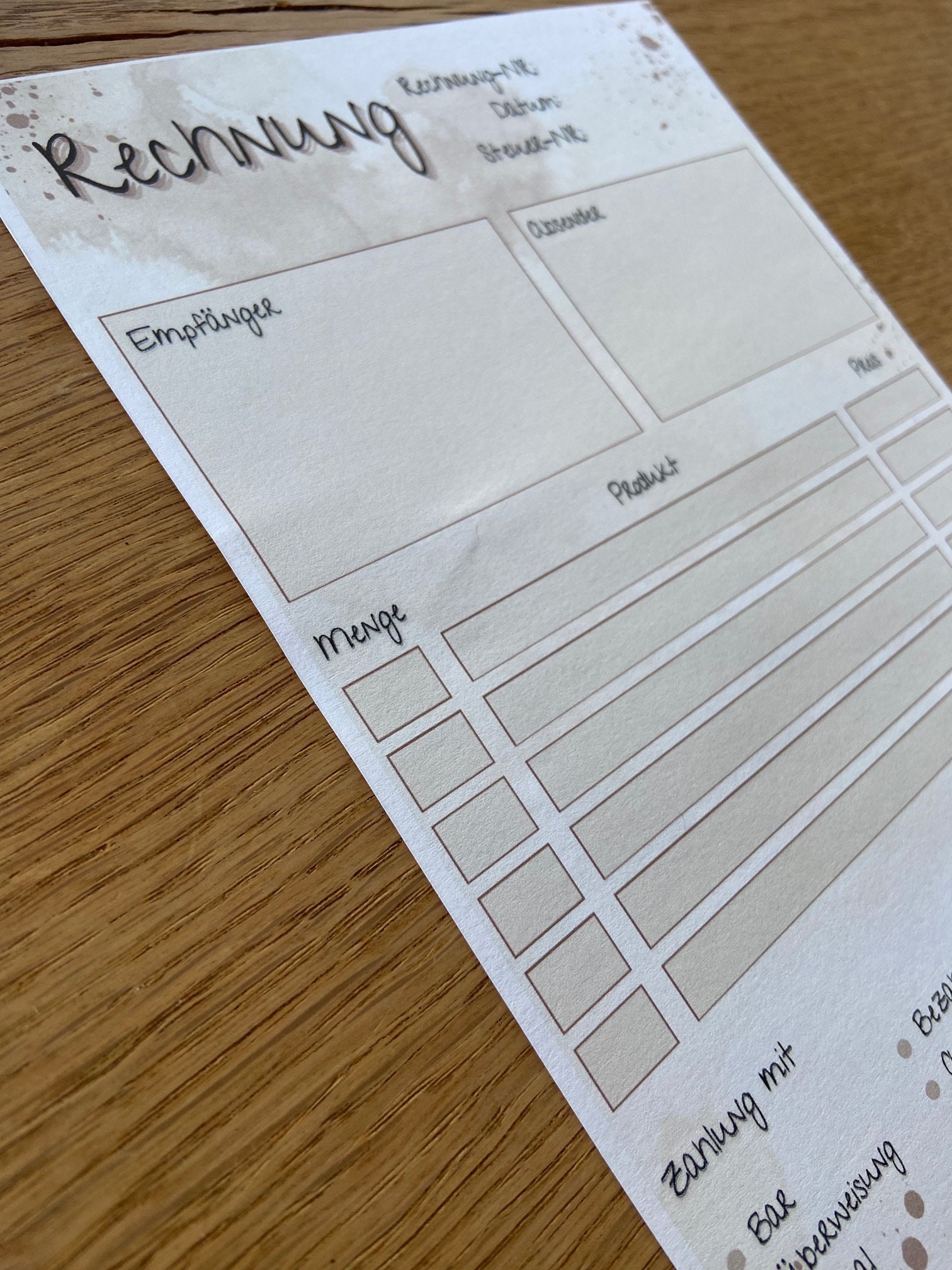 Invoice Invoice Template A4 & A5 Vintage German Standard Small Business ...