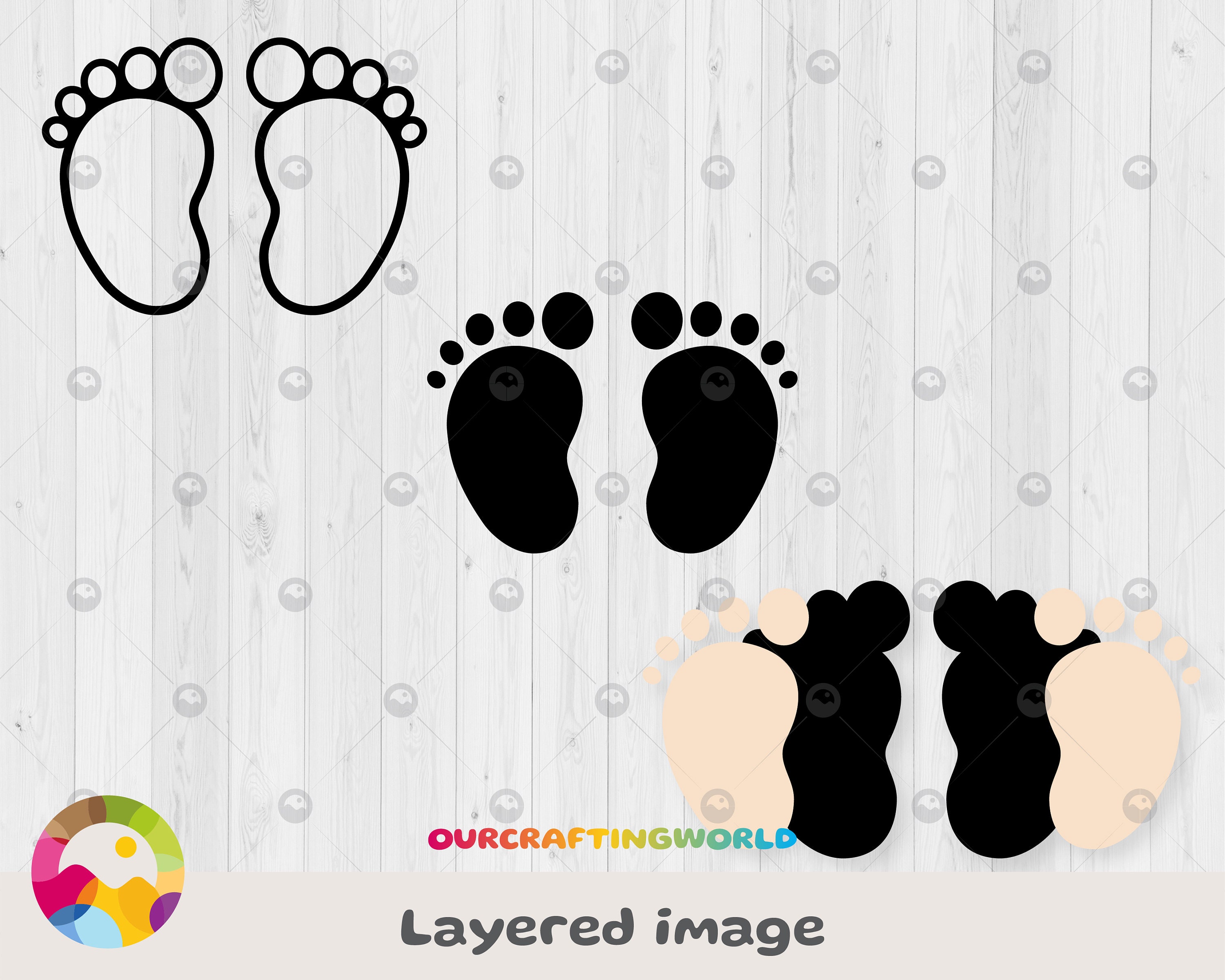 Baby Feet SVG Bundle, Baby Feet SVG, Baby Feet Clip Art, Baby Feet ...