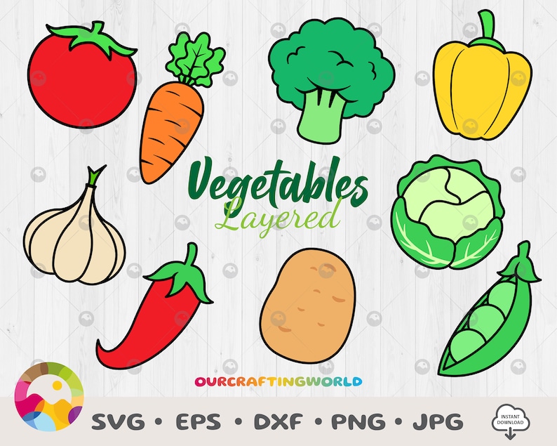 Vegetable SVG Bundle, Vegetables SVG, Vegetable Clip Art, Vegetable ...