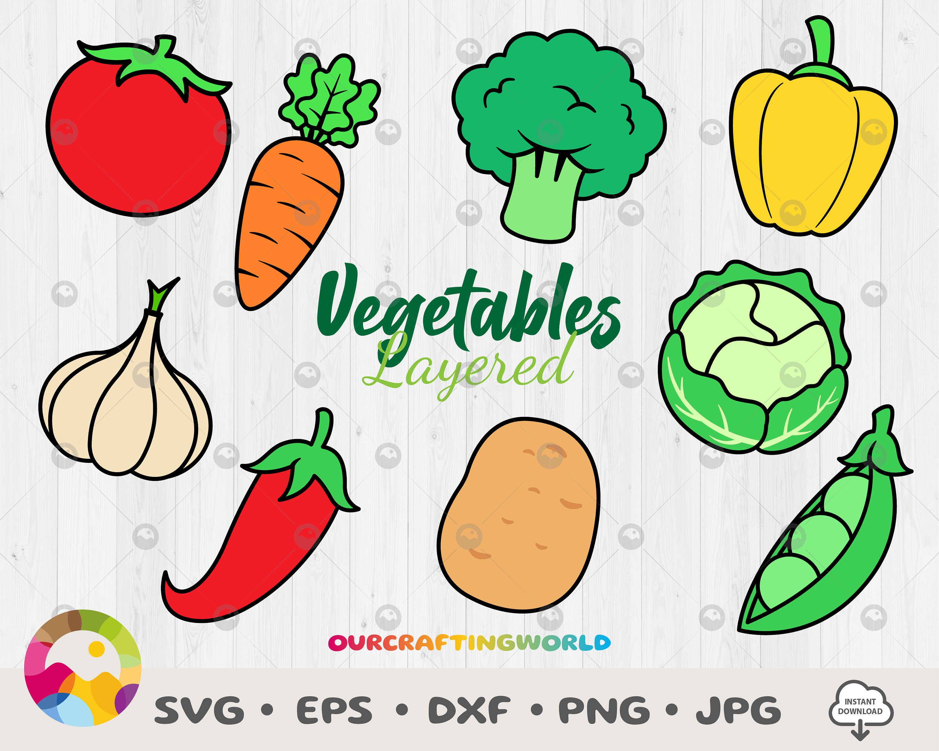 Vegetable SVG Bundle, Vegetables SVG, Vegetable Clip Art, Vegetable ...