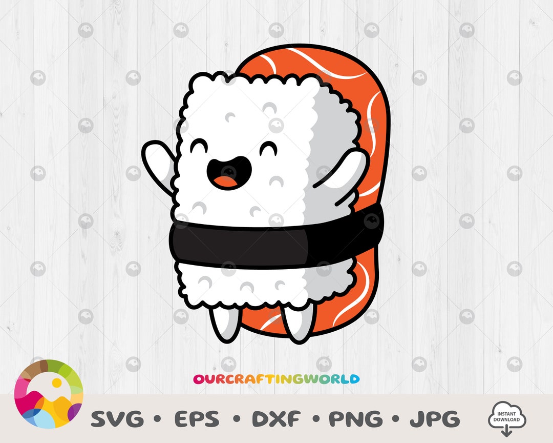 Sushi SVG, Cute Sushi SVG, Cartoon Sushi SVG, Cartoon Sushi Clip Art ...