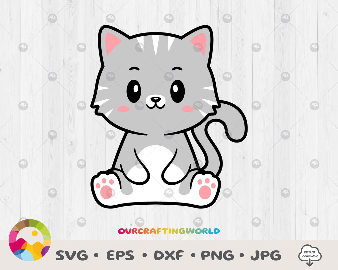 Cat SVG, Cute Cat SVG, Cartoon Cat SVG, Cartoon Cat Clip Art, Cat ...