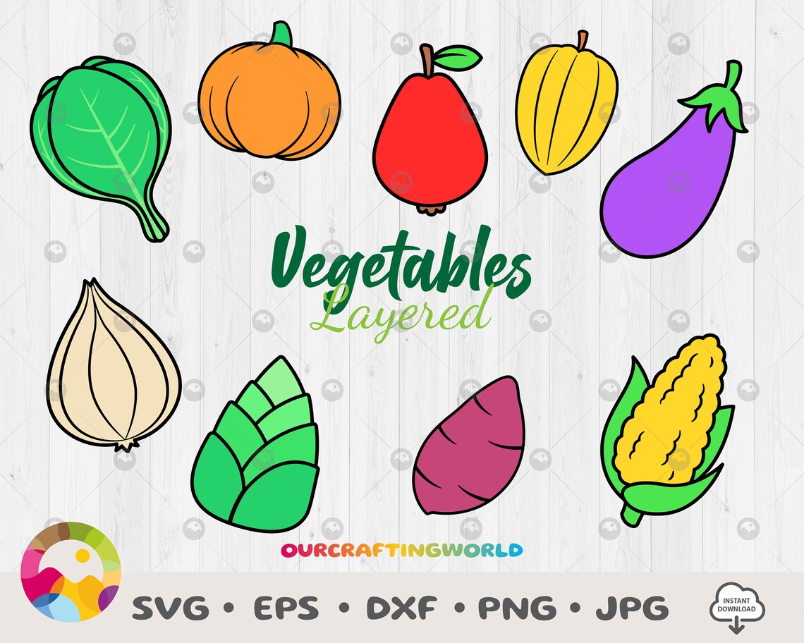 Vegetable SVG, Vegetable Clip Art, Vegetable Cricut, Vegetable Cut ...