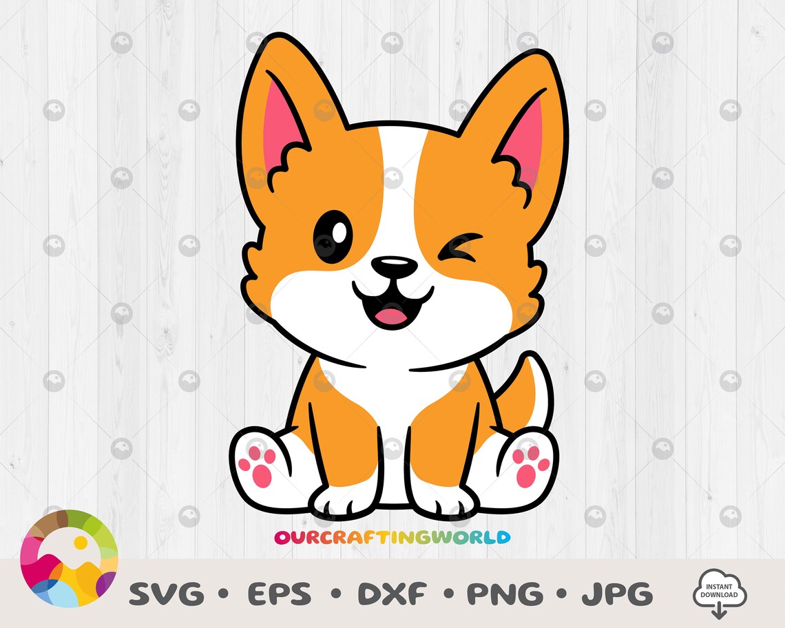 Baby Corgi SVG Layered Cut File, Corgi SVG, Corgi Vector, Baby Corgi ...