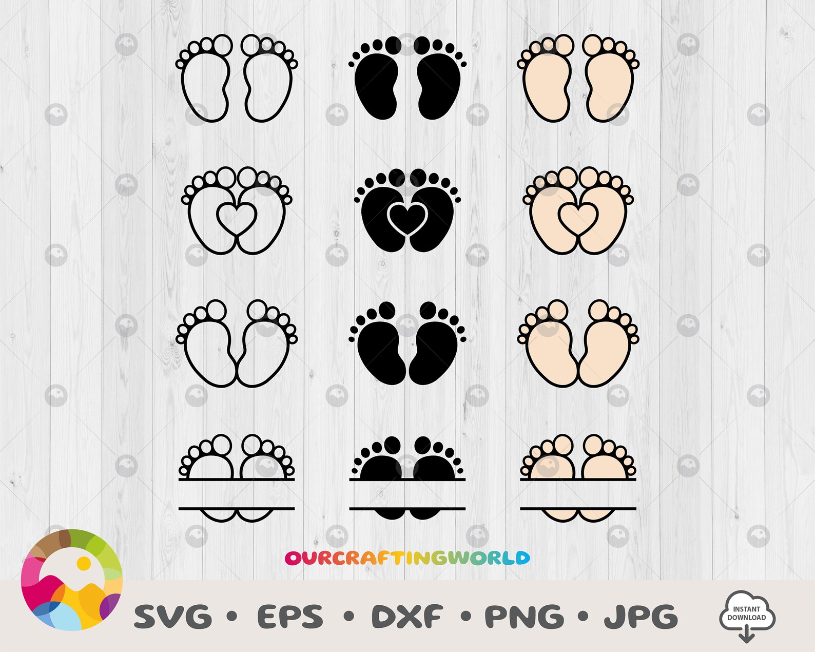 Baby Feet SVG Bundle, Baby Feet SVG, Baby Feet Clip Art, Baby Feet ...