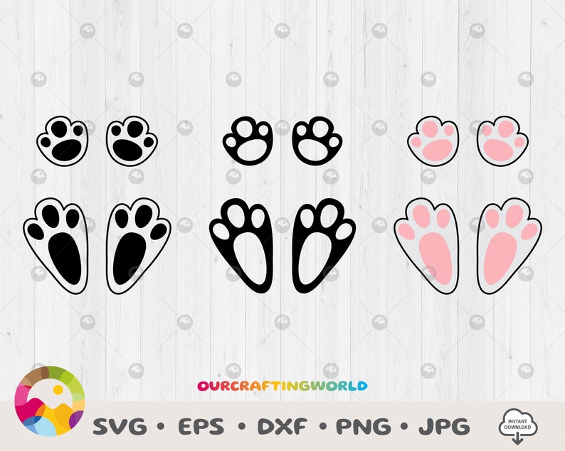 Easter Bunny Feet SVG, Bunny Feet SVG, Bunny Feet, Bunny Footprint ...