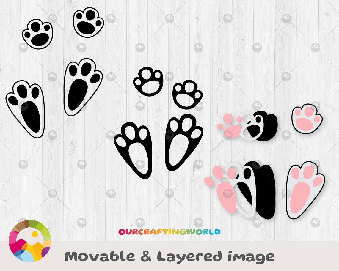Easter Bunny Feet SVG, Bunny Feet SVG, Bunny Feet, Bunny Footprint ...
