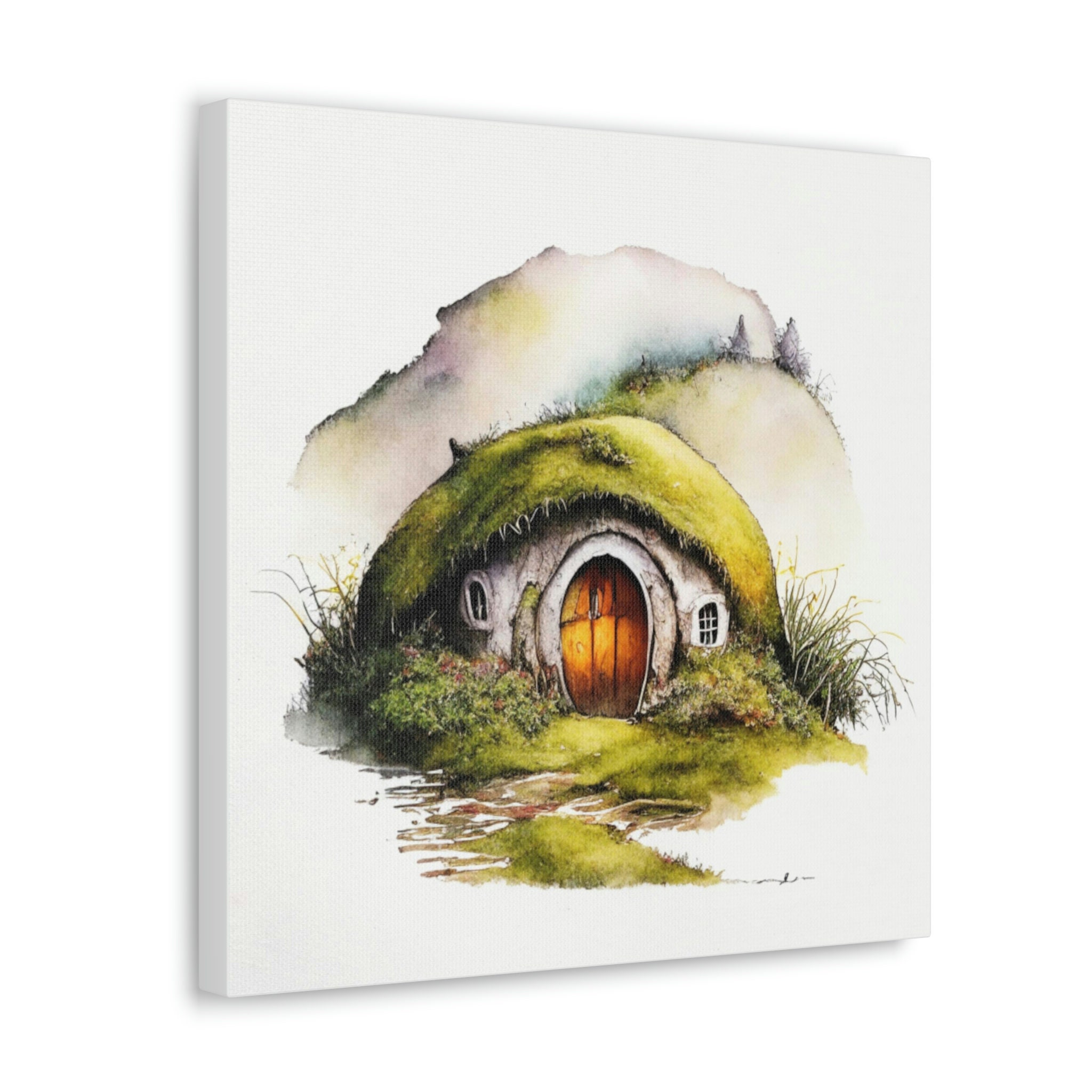 Hobbiton New Zealand the Lord of the Rings Art Illustration Canvas ...