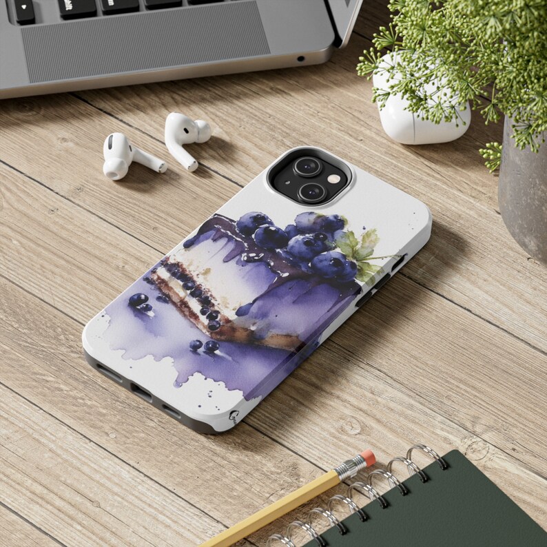 Watercolor Blueberry Cheesecake iPhone Case - Etsy