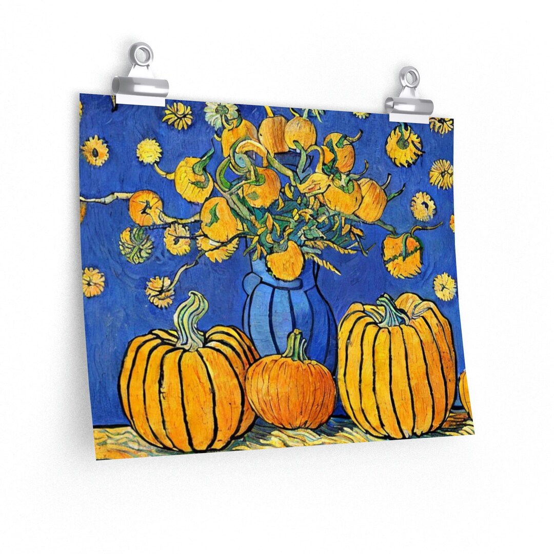 Vincent Van Gogh Style Pumpkins Illustration | Art Illustration ...