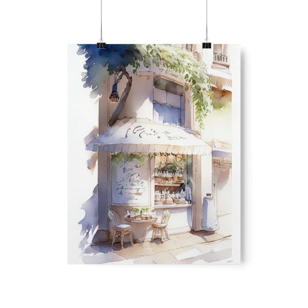 Dreamy Cafe Watercolor Print | Art Illustration | Poster Print ...