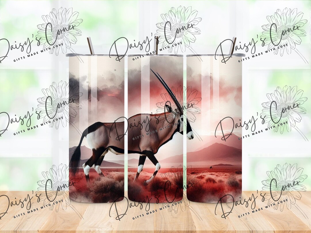 Red Watercolor Oryx Gemsbok Tumbler Wrap PNG - Etsy