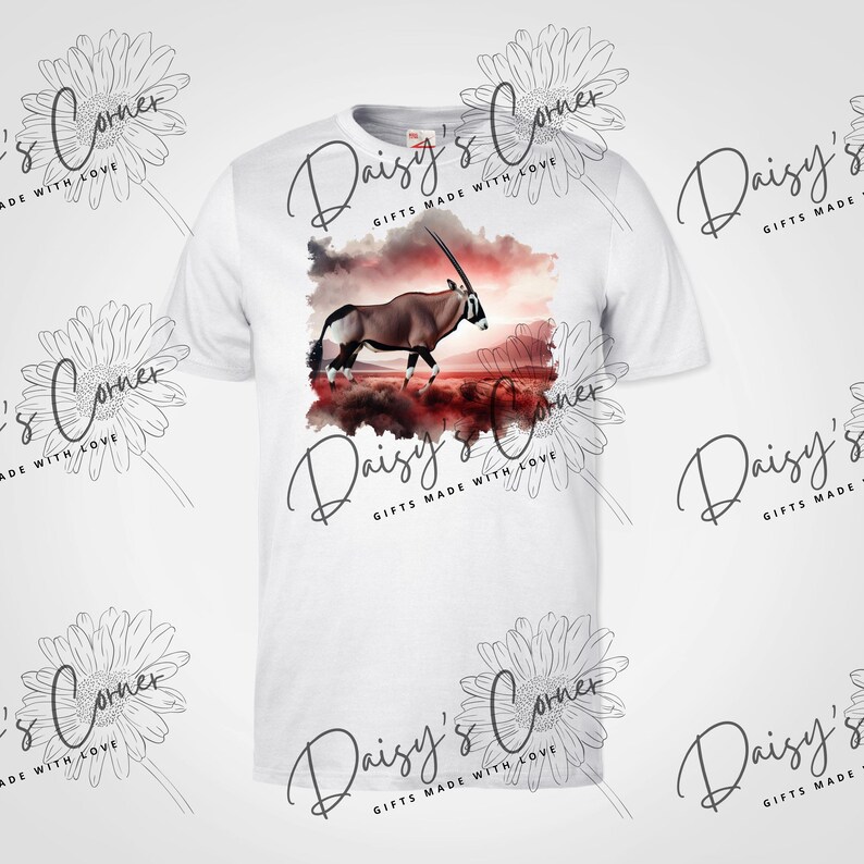 Red Watercolor Gemsbok Oryx T-shirt Digital Print PNG - Etsy