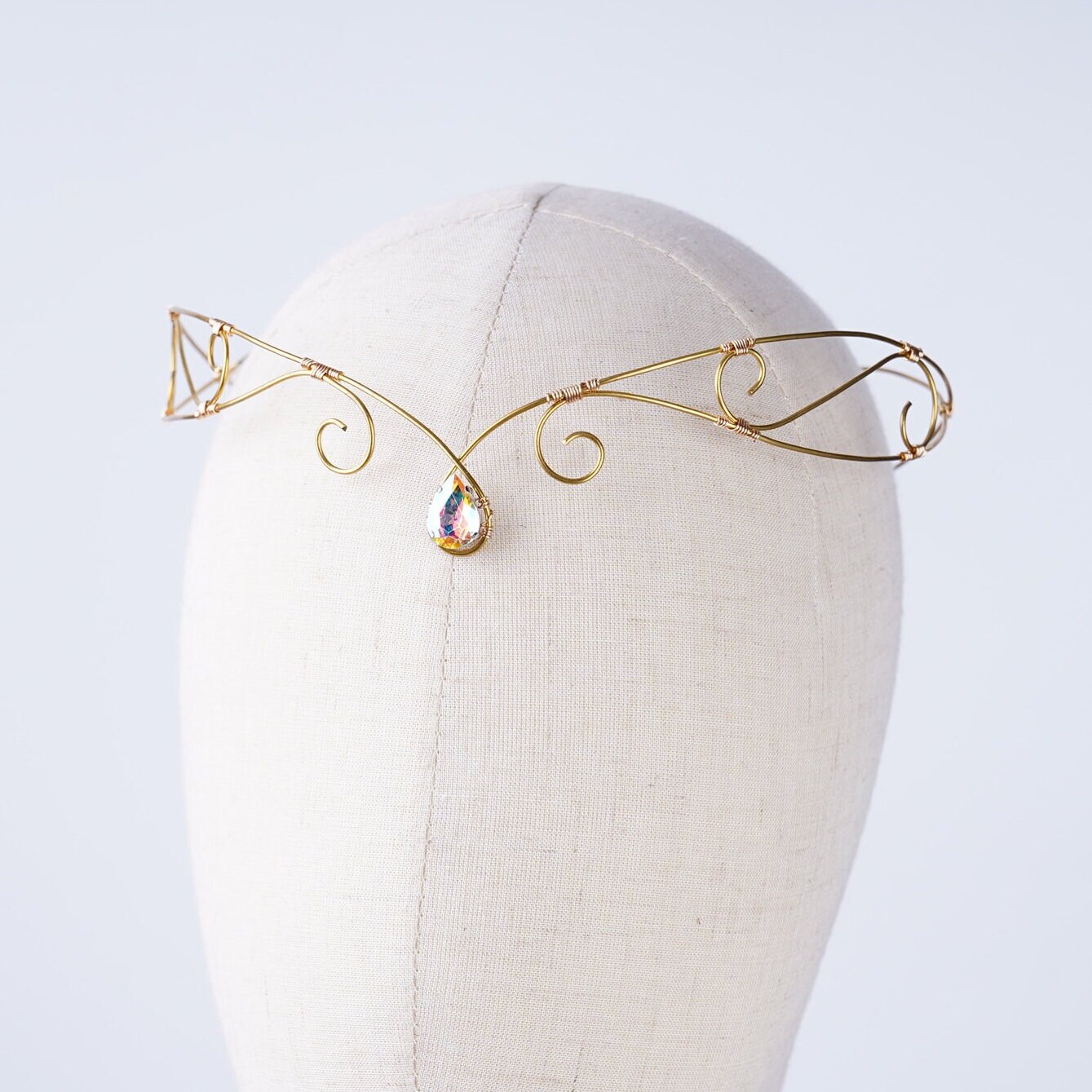 Silver Wedding Tiara Diamond Wire Wrapped Gold Circle - Etsy