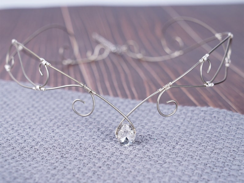 Silver Wedding Tiara Diamond Wire Wrapped Gold Circle - Etsy