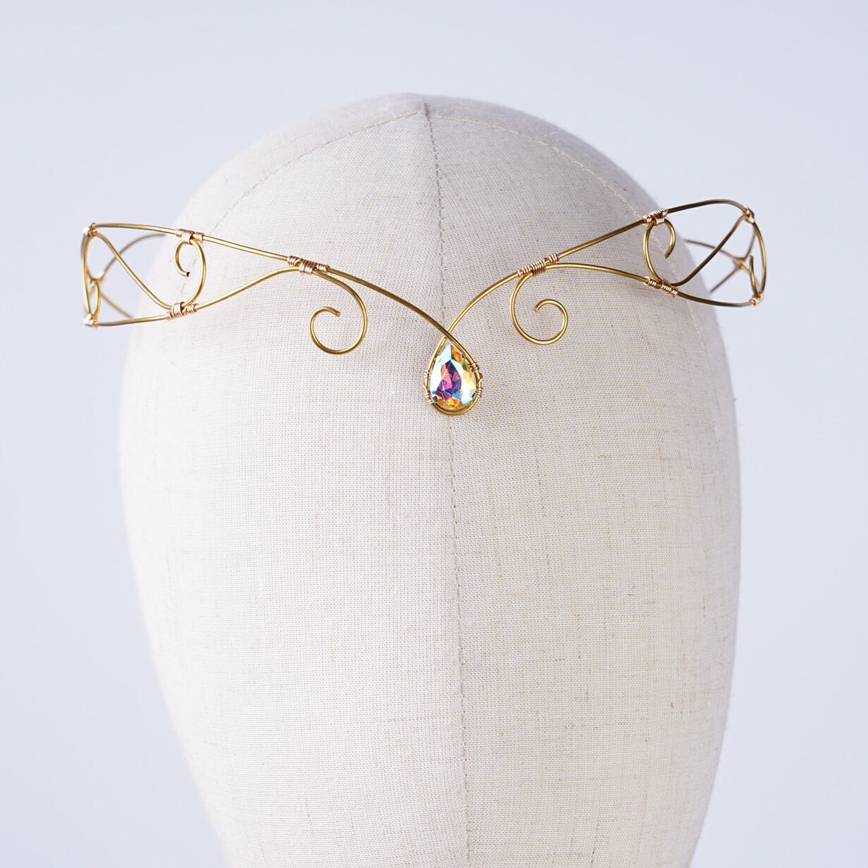 Silver Wedding Tiara Diamond Wire Wrapped Gold Circle - Etsy