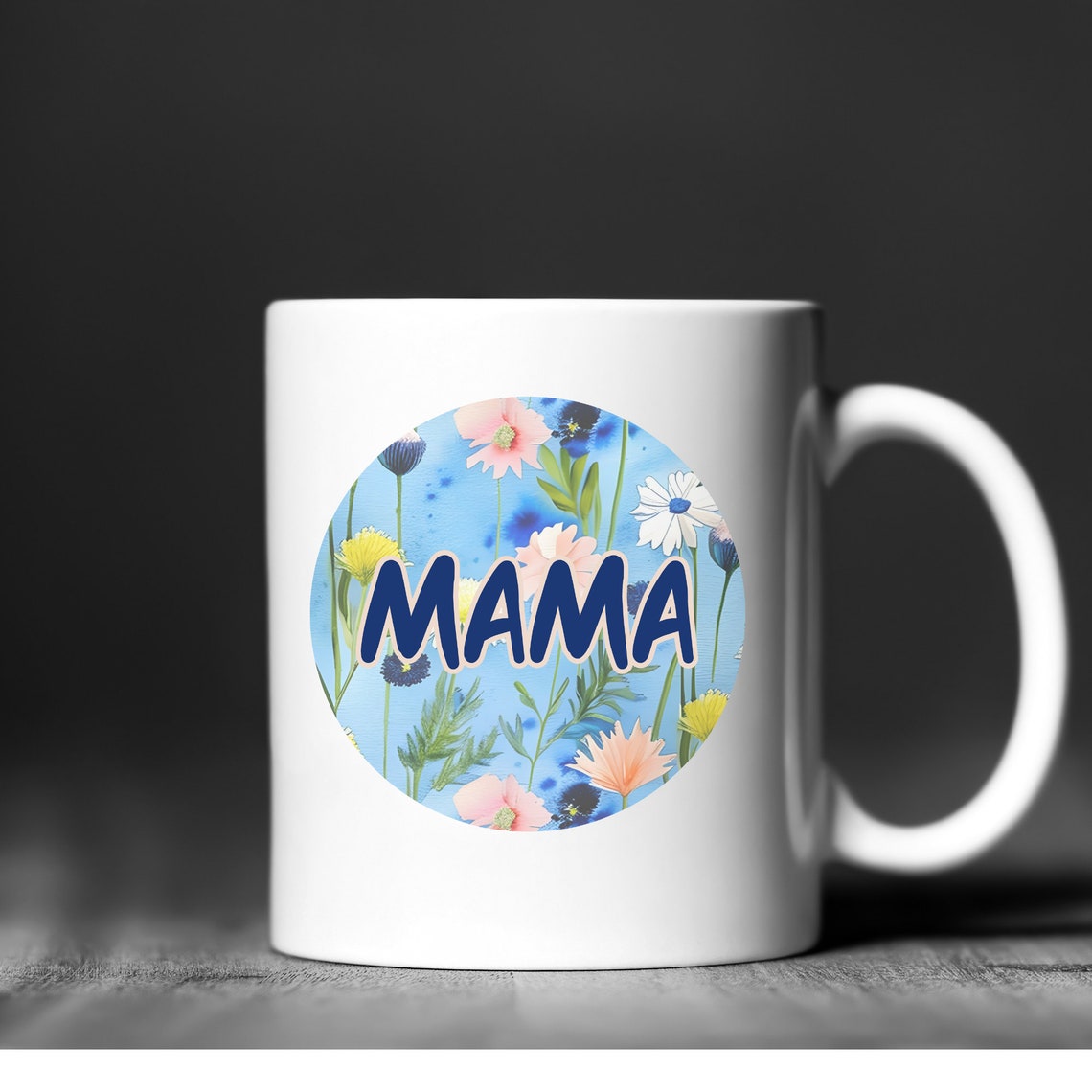 Blue Floral Mama PNG: Mother's Day Sublimation Design (digital Download ...