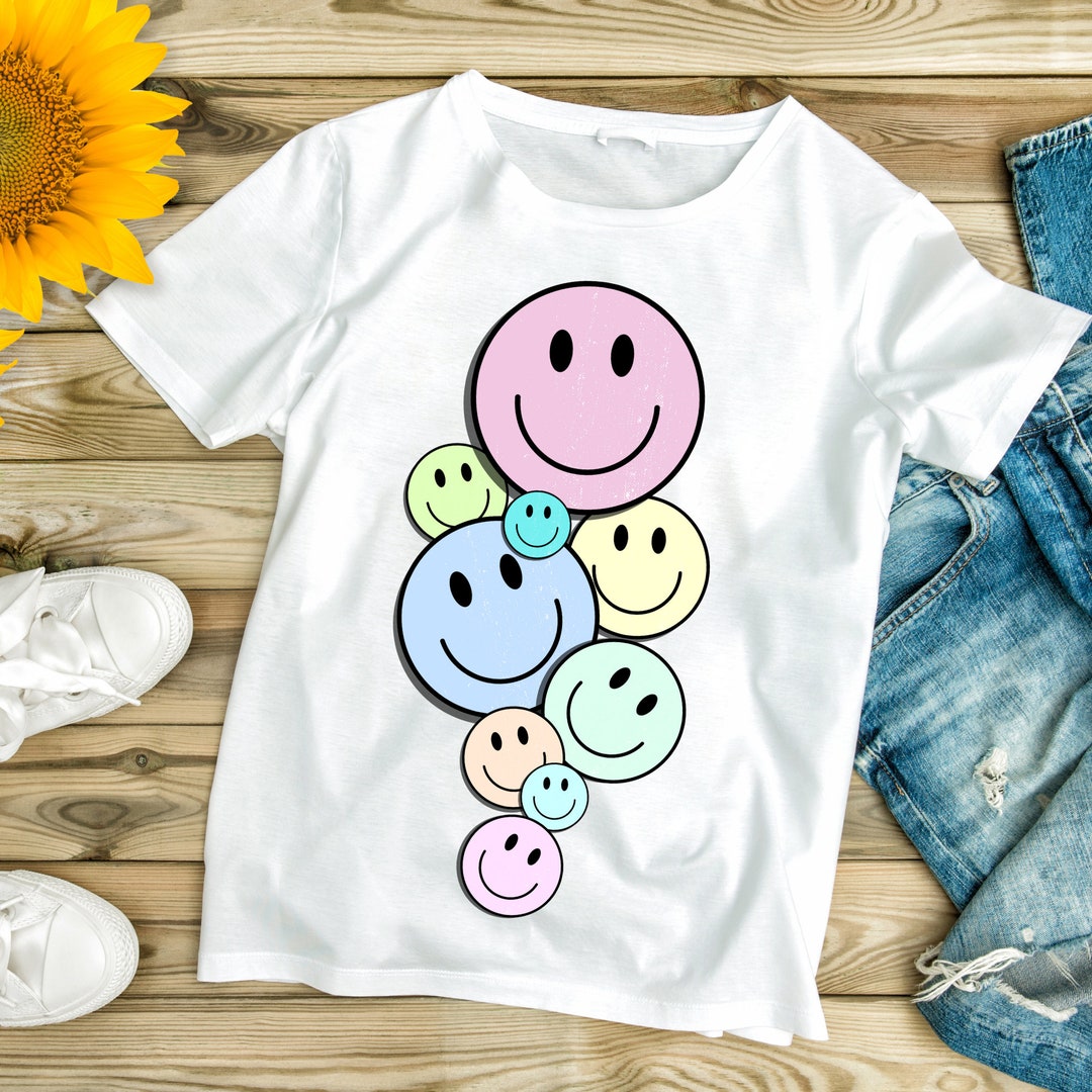 Retro Smiley Faces Grunge Png Face Png File for Sublimation, Groovy Png ...