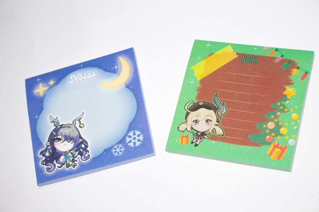 Genshin Impact Klee and Lauma Christmas Winter Sticky Notes Kawaii Cute ...