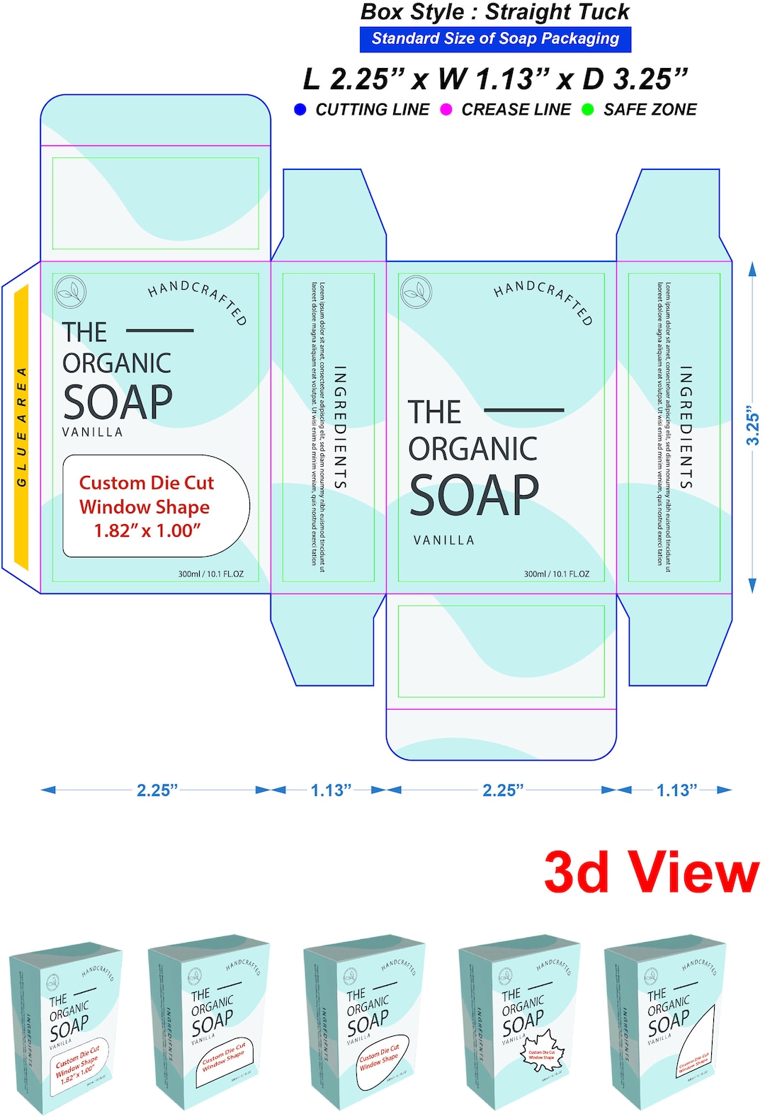 Soap Box Template: Customizable Packaging With Window Die-cuts (PDF, AI ...