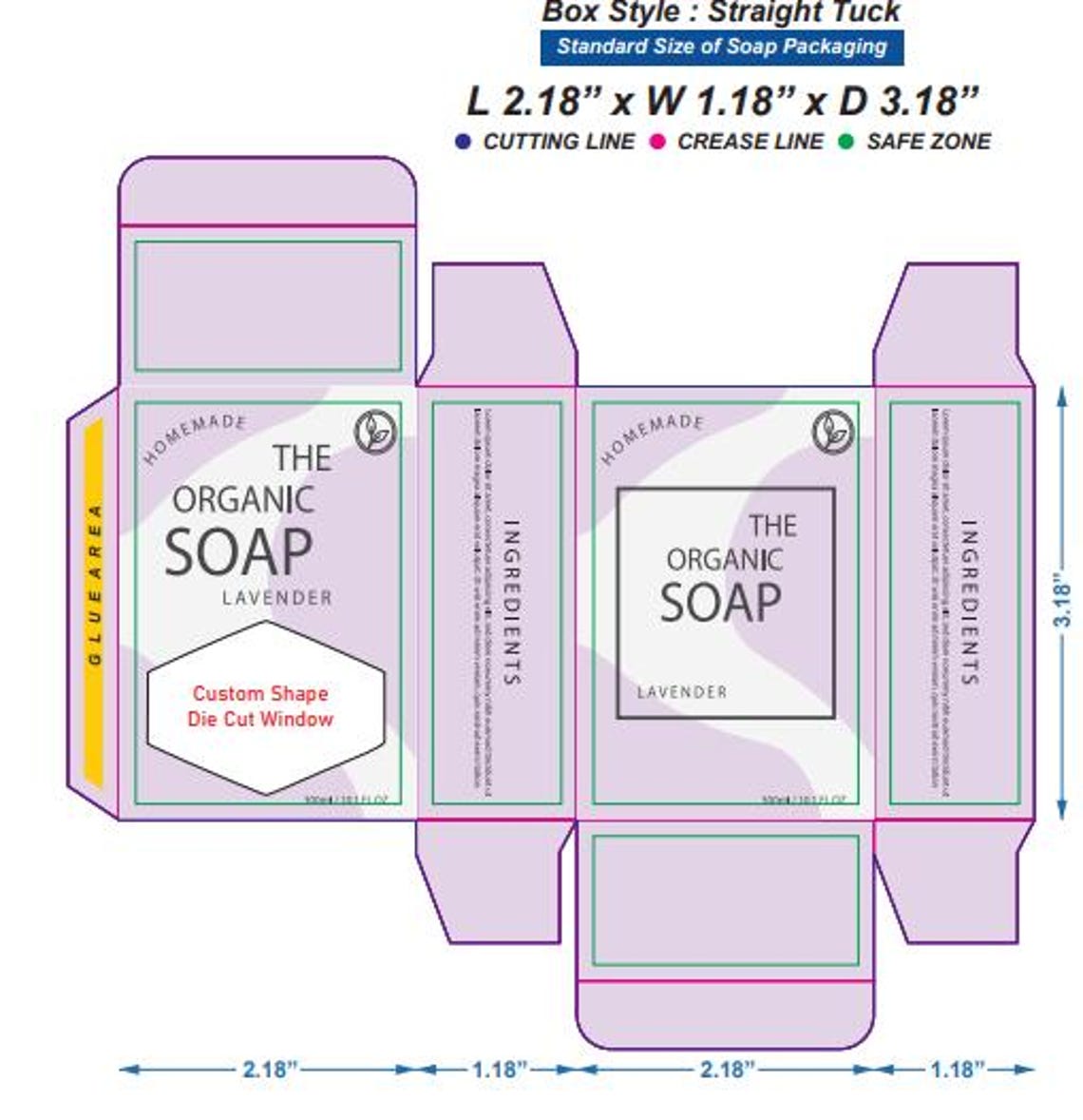 Soap Box Template: Customizable Packaging With Window (PDF, AI) - Etsy