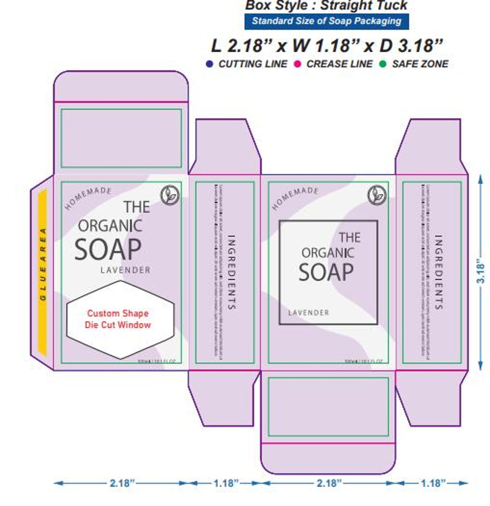 Soap Box Template: Customizable Packaging With Window (PDF, AI) - Etsy