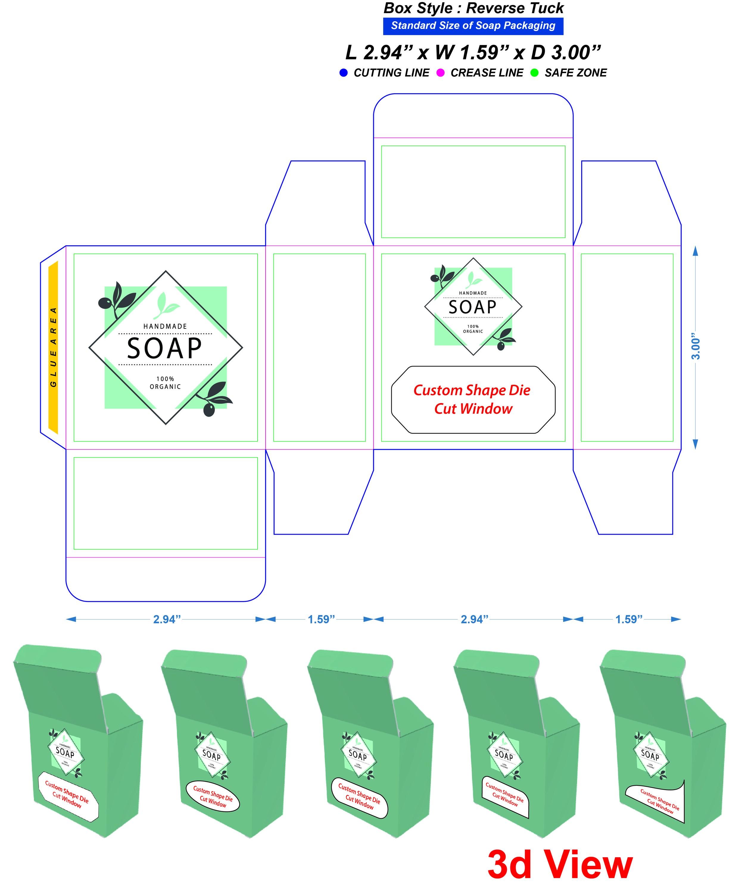 Soap Box Template: Customizable Packaging With Window (PDF, AI) - Etsy