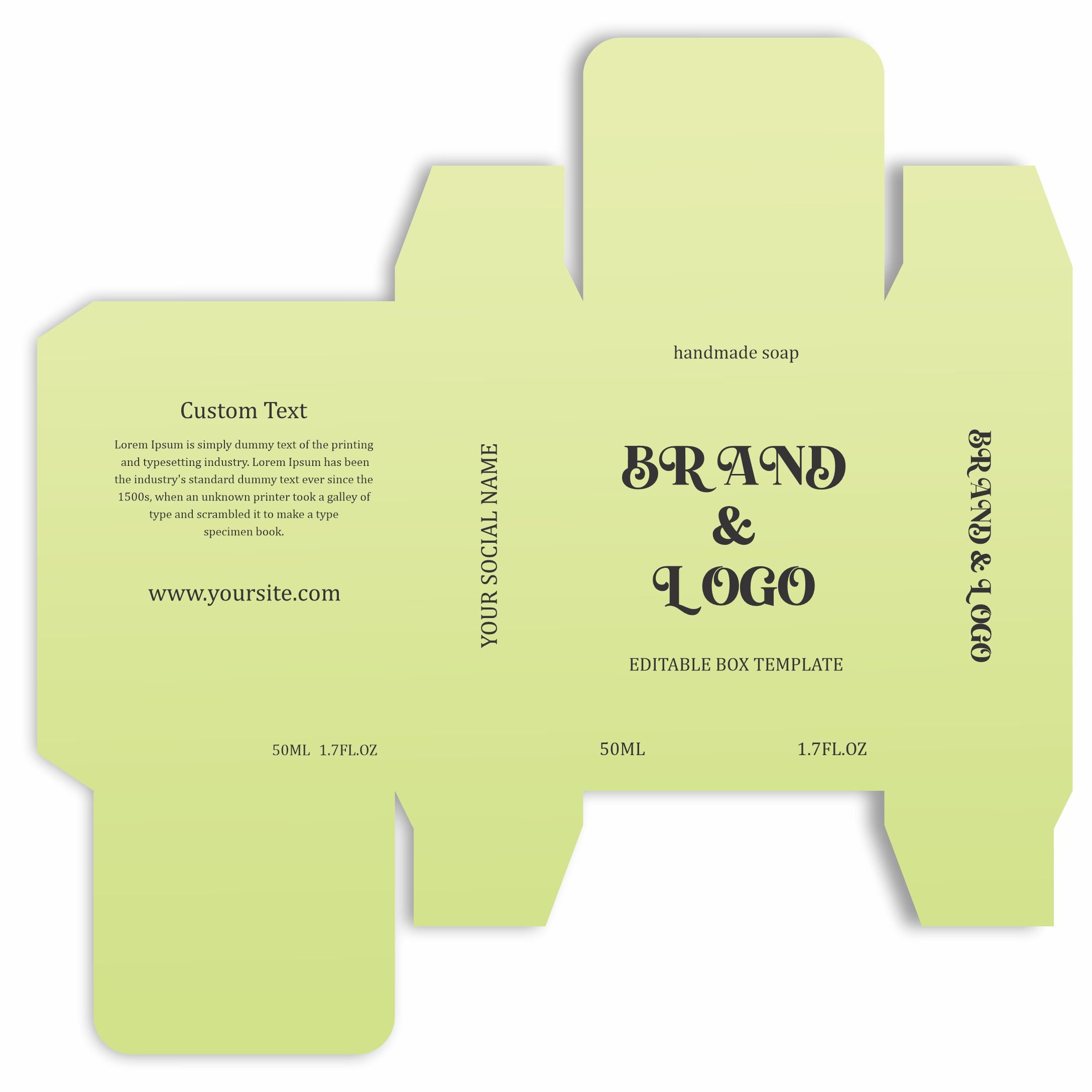 Soap Box Template: DIY Packaging, Customizable Pdf/ai (5 Sizes ...